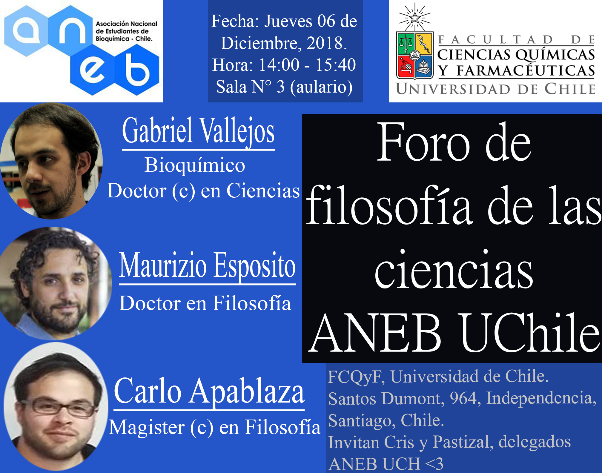 Foro de filosofía de las ciencias ANEB UChile – Sociedad de Bioquímica ...